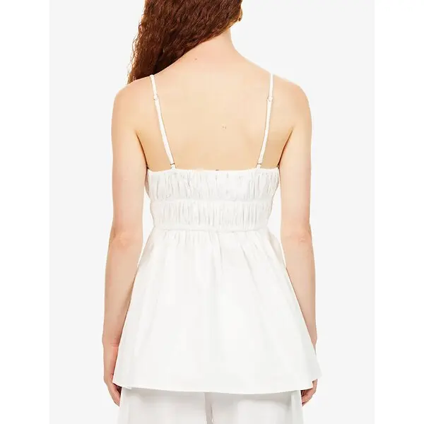 Dissh Zahara Ruched Cotton-poplin Top