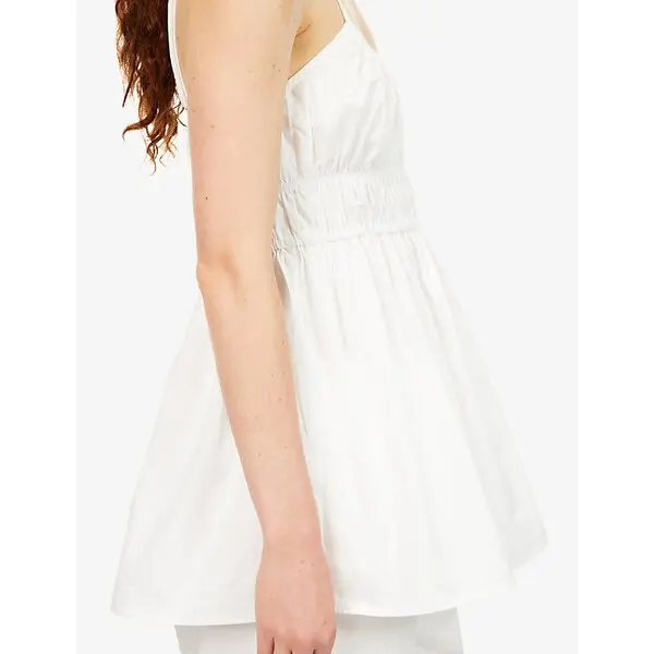 Dissh Zahara Ruched Cotton-poplin Top