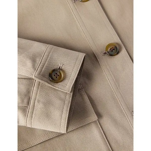 Whistles Relaxed Fit Cotton-blend Funnel Neck Jacket