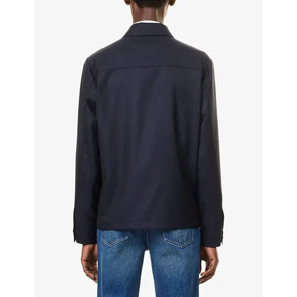 Corneliani Travel Pointed-collar Virgin-wool Overshirt