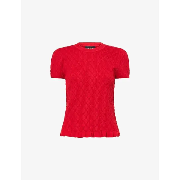 ME+EM Smocked Slim-fit Knitted Cotton-blend T-shirt