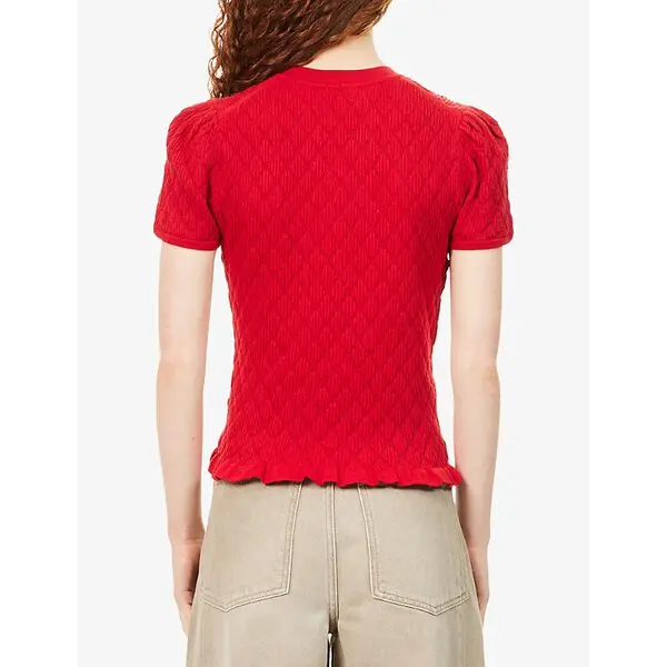 ME+EM Smocked Slim-fit Knitted Cotton-blend T-shirt