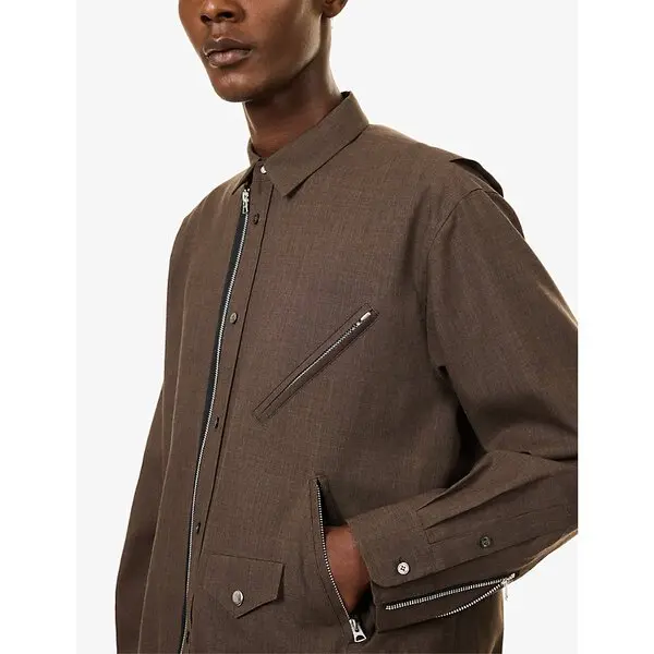 Sacai Zip-up Collared Wool Jacket
