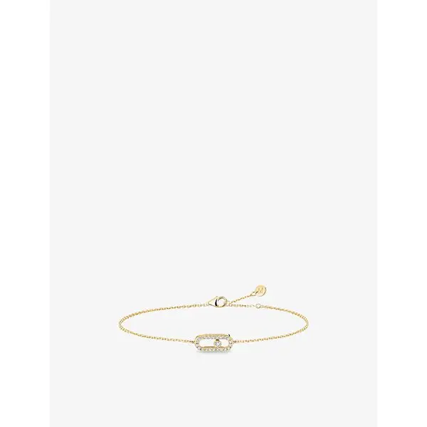 Messika Move Uno Pave Mini 18ct Gold And 0.09ct Diamond Bracelet - Yellow