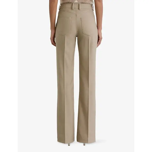 REISS Sofia Flared-leg Stretch-twill Trousers