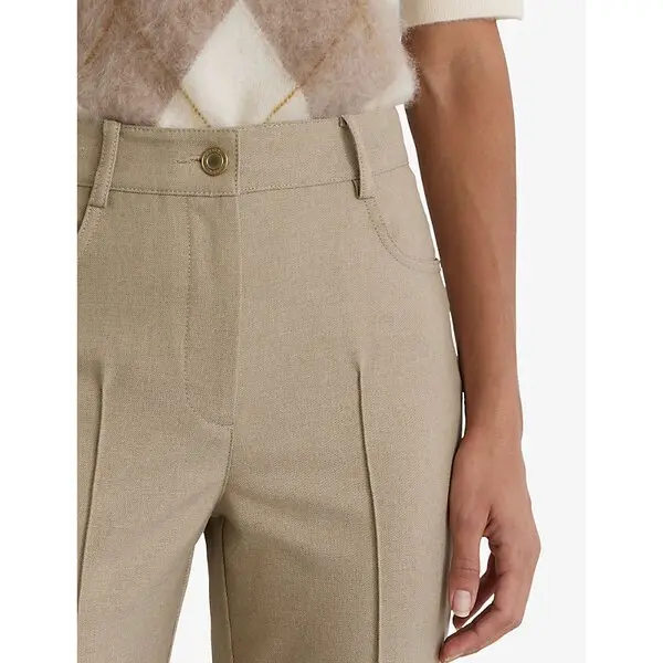 REISS Sofia Flared-leg Stretch-twill Trousers