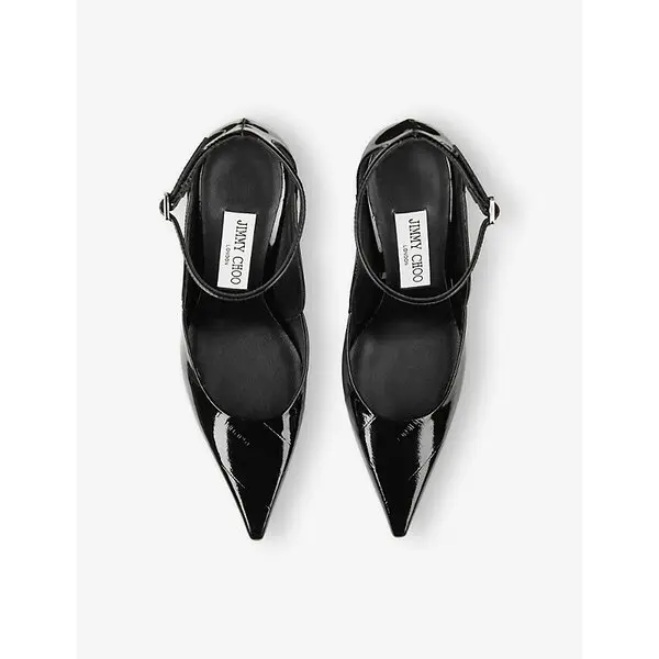 JIMMY CHOO Quinci 95 Embossed Patent Leather Heels