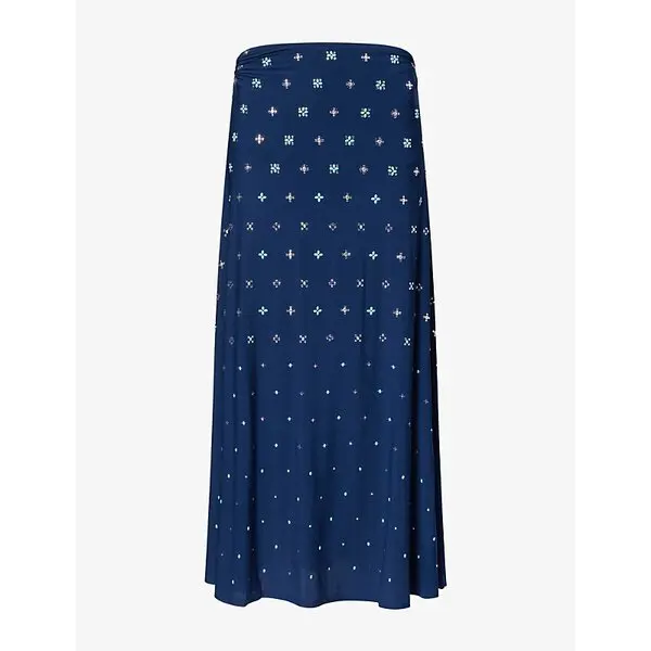 Rabanne Embellished Jersey Maxi Skirt