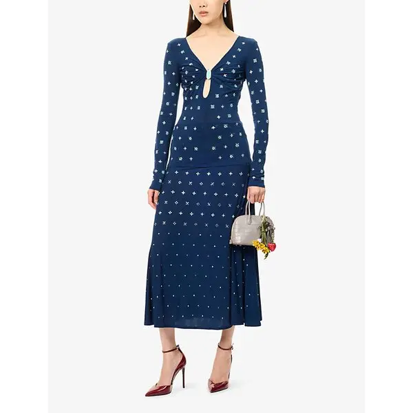 Rabanne Embellished Jersey Maxi Skirt