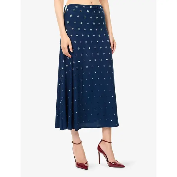 Rabanne Embellished Jersey Maxi Skirt