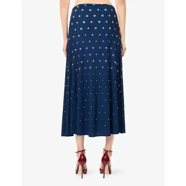 Rabanne Embellished Jersey Maxi Skirt