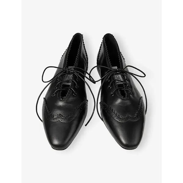 JIMMY CHOO Margot Lace-up Leather Ballet Flats