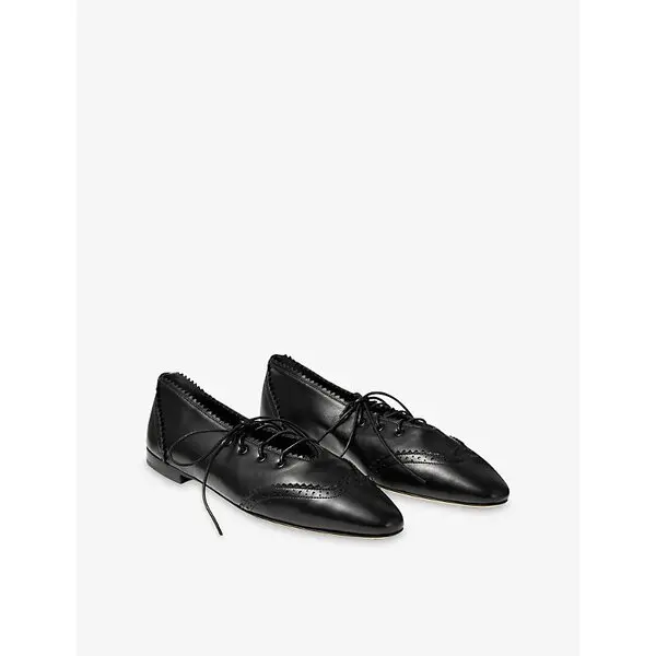JIMMY CHOO Margot Lace-up Leather Ballet Flats