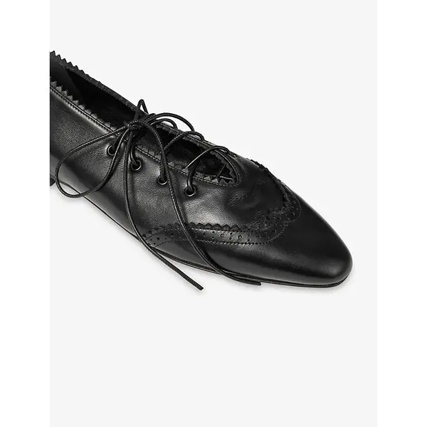 JIMMY CHOO Margot Lace-up Leather Ballet Flats