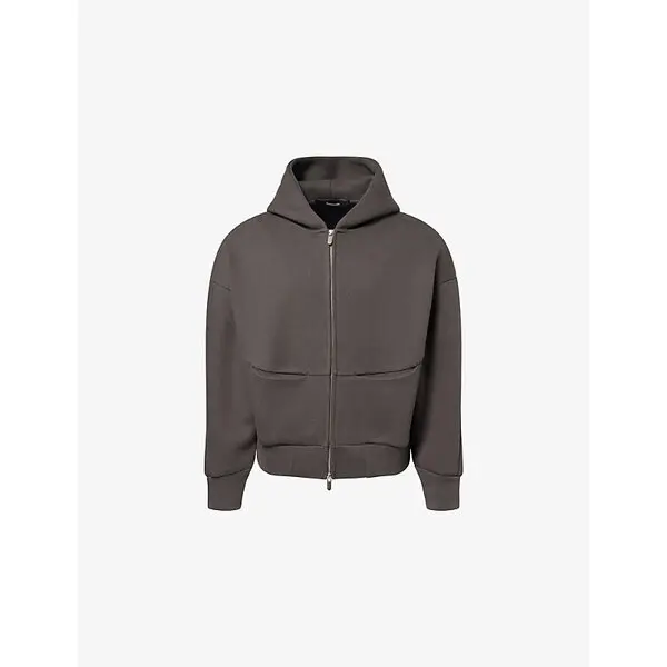SEVENTH V2 Panelled Cotton-blend Hoody - Charcoal