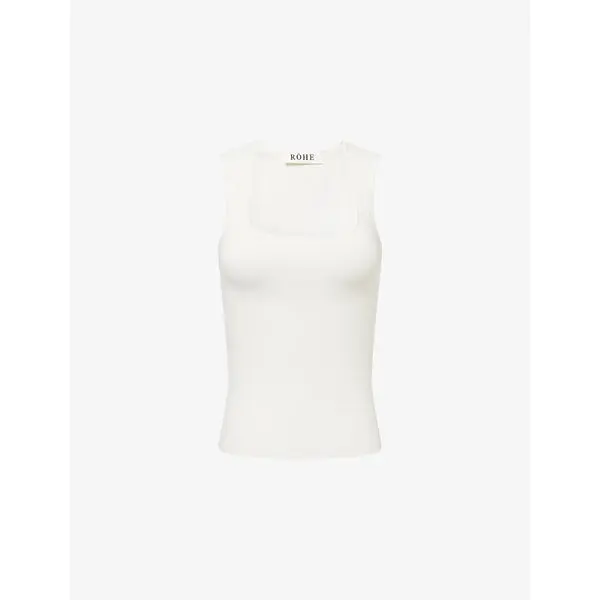 ROHE FRAMES Square Neck Knitted Bustier Top