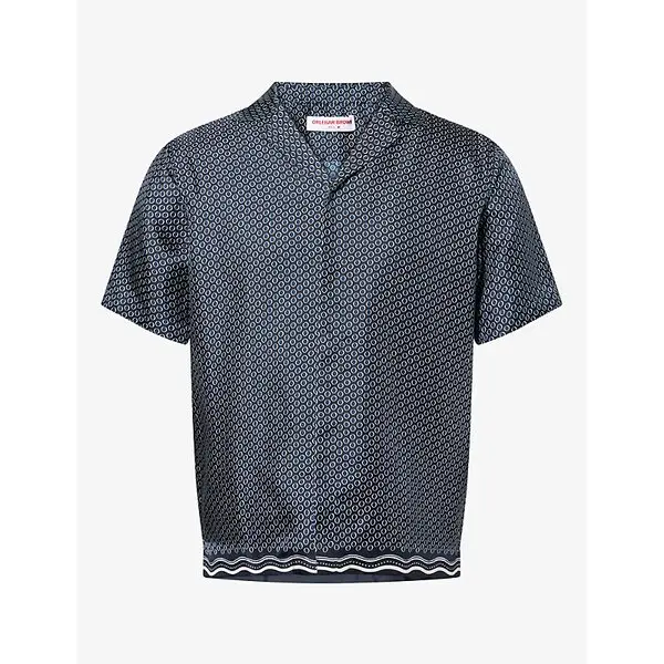 Orlebar Brown Maitan Graphic-pattern Silk Shirt Xxl