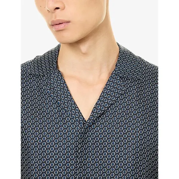 Orlebar Brown Maitan Graphic-pattern Silk Shirt Xxl