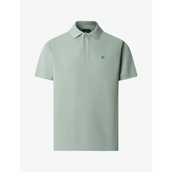 HACKETT Logo-embroidered Short-sleeve Cotton Polo
