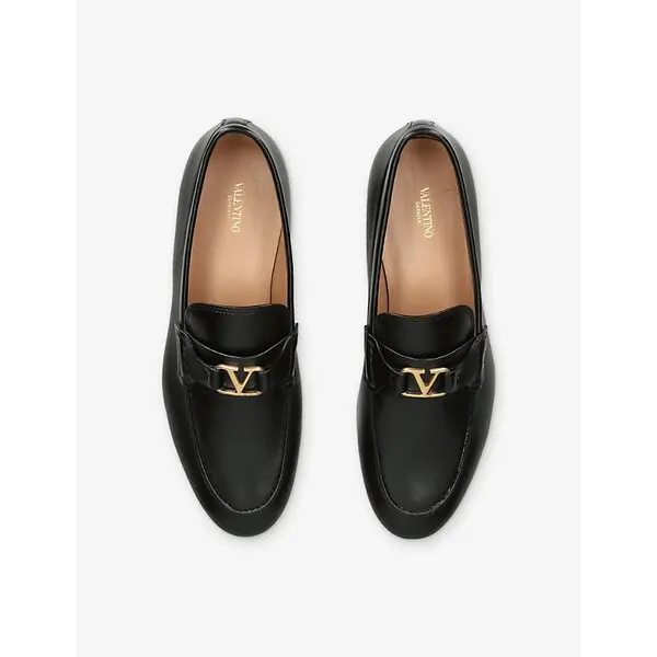 Valentino Garavani Vlogo Leather Loafers
