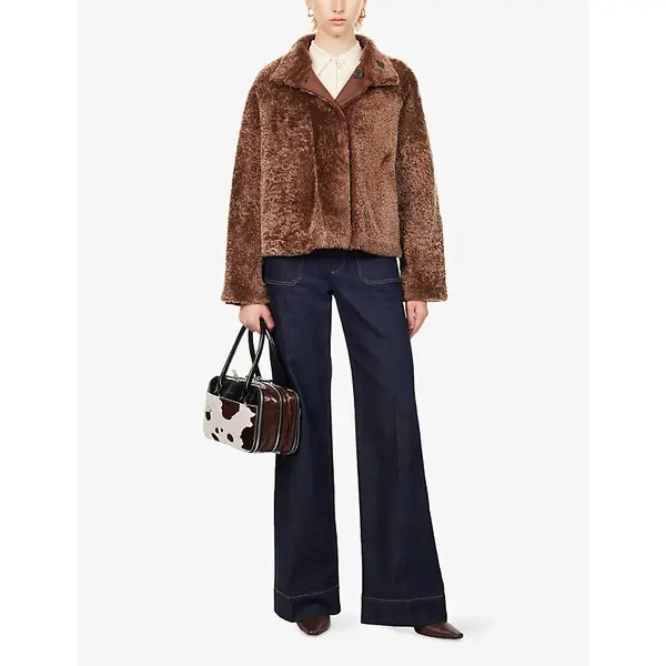 ARMA Arianna Funnel-neck Shearling Jacket