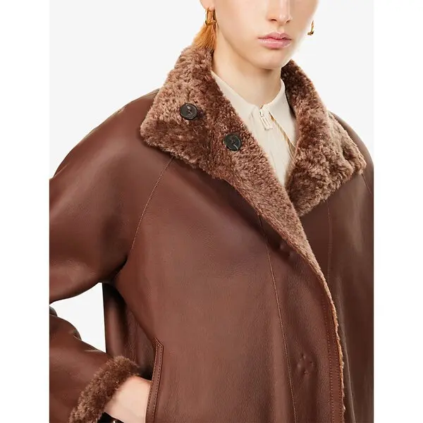 ARMA Arianna Funnel-neck Shearling Jacket