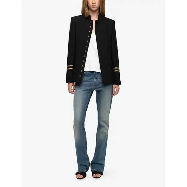 Zadig&Voltaire Vallo Officer Collar Stretch Woven Blazer