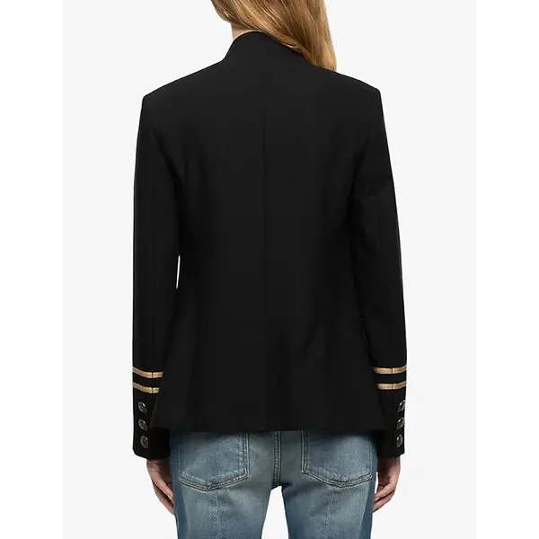 Zadig&Voltaire Vallo Officer Collar Stretch Woven Blazer