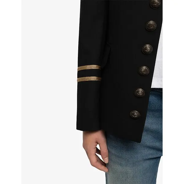 Zadig&Voltaire Vallo Officer Collar Stretch Woven Blazer