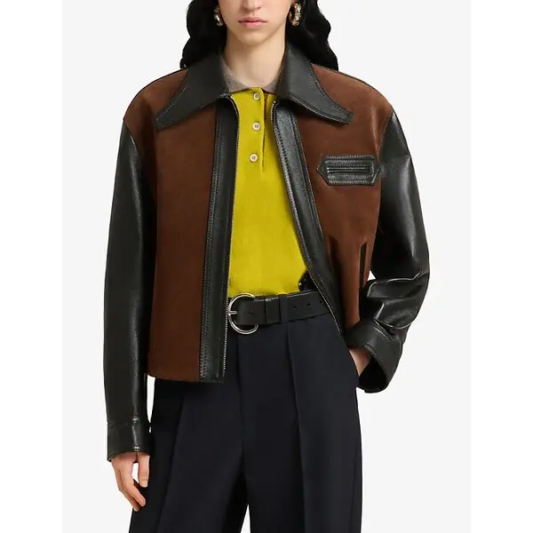 Marni Contrast Suede And Leather Jacket