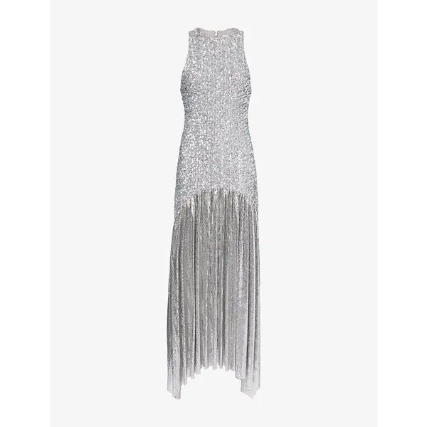Rabanne Pleated Chainmail Maxi Dress
