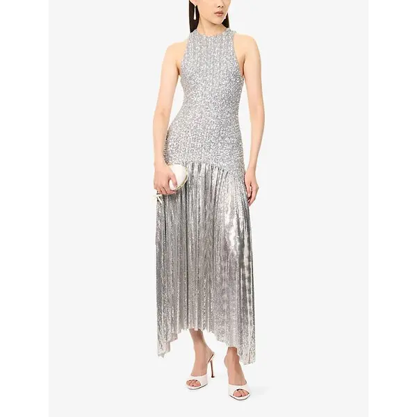 Rabanne Pleated Chainmail Maxi Dress