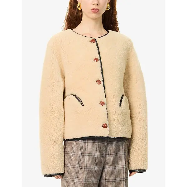 BLAZÉ MILANO Shearling Bolero Jacket - Camel