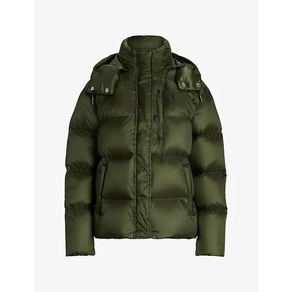 Polo Ralph Lauren Brand-embroidered Padded Shell-down Coat - New Olive