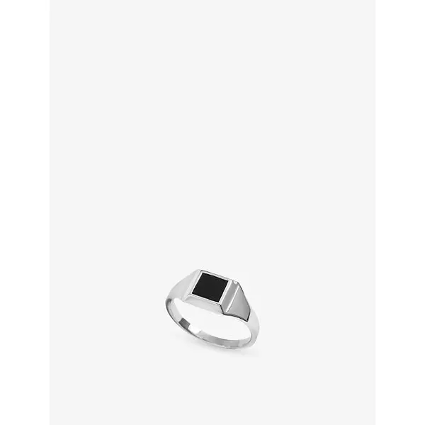 Monica Vinader Signature Signet Sterling And Onyx Ring