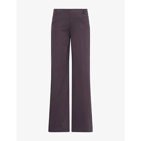 PEACHY DEN Twiggy Straight-leg Stretch-cotton Trousers