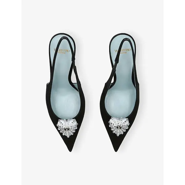 Valentino Garavani Coœur Royal 100 Slingback Satin Heels
