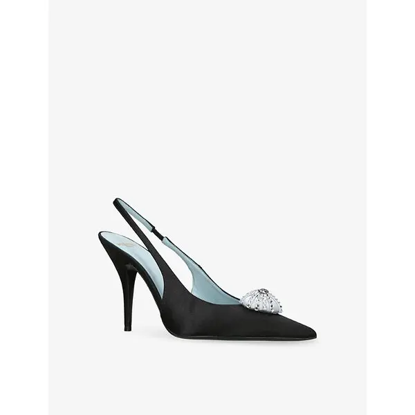 Valentino Garavani Coœur Royal 100 Slingback Satin Heels