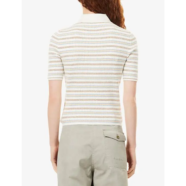 Paige Summit Stripe Knit Polo Top