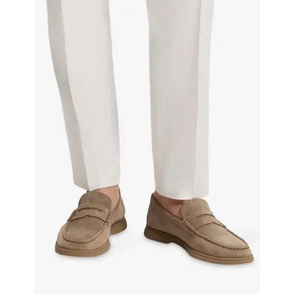 BOSS Suede Penny Tab Loafers