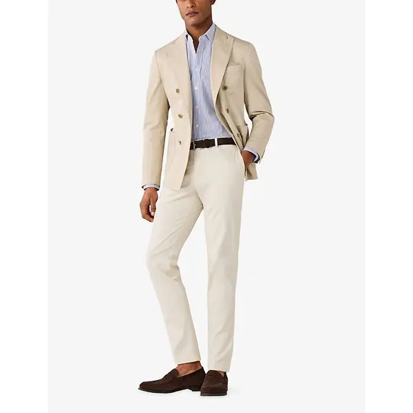 HACKETT Kensington Ribbed Slim-fit Stretch-cotton Chinos