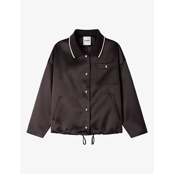 Sandro Polo Collar Satin-look Jacket