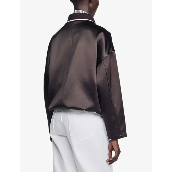 Sandro Polo Collar Satin-look Jacket