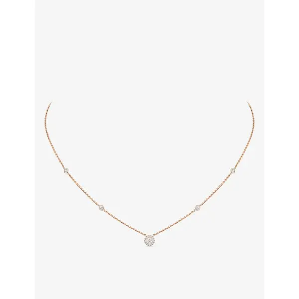 Messika Joy Xs Diamond Gold Necklace - Pink