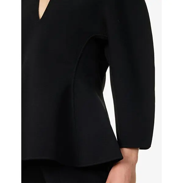ASHLYN V-neck Knitted Peplum Top