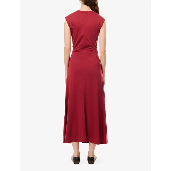 ME+EM Sleeveless Tie-front Cotton-jersey Maxi Dress