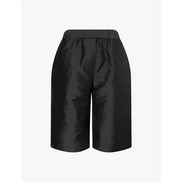 REEM ALKANHAL Jojo Karate Straight-leg Taffeta Shorts