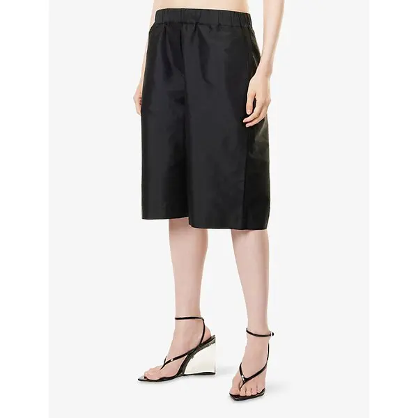 REEM ALKANHAL Jojo Karate Straight-leg Taffeta Shorts