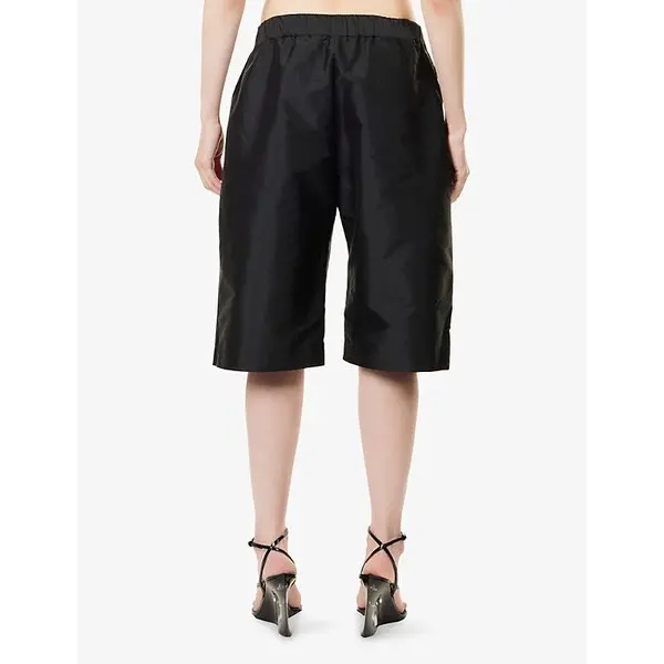 REEM ALKANHAL Jojo Karate Straight-leg Taffeta Shorts