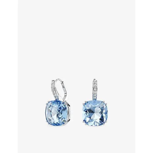 SWAROVSKI Millenia Rhodium-plated Cubic Zirconia Drop Earrings - Blue